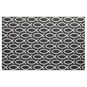 Christian Fish Symbol Ichthys Pattern Custom Image Fabric | Zazzle