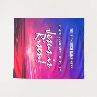 Christian JESUS IS RISEN Church Easter Tapestry | Zazzle