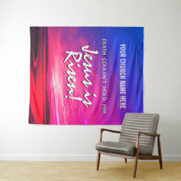 Christian JESUS IS RISEN Church Easter Tapestry | Zazzle