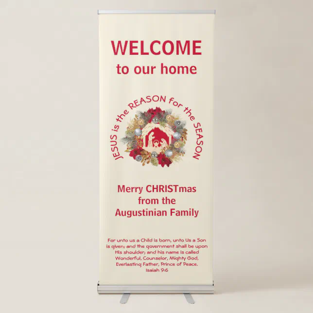 Christian JESUS IS THE REASON Christmas Retractable Banner | Zazzle