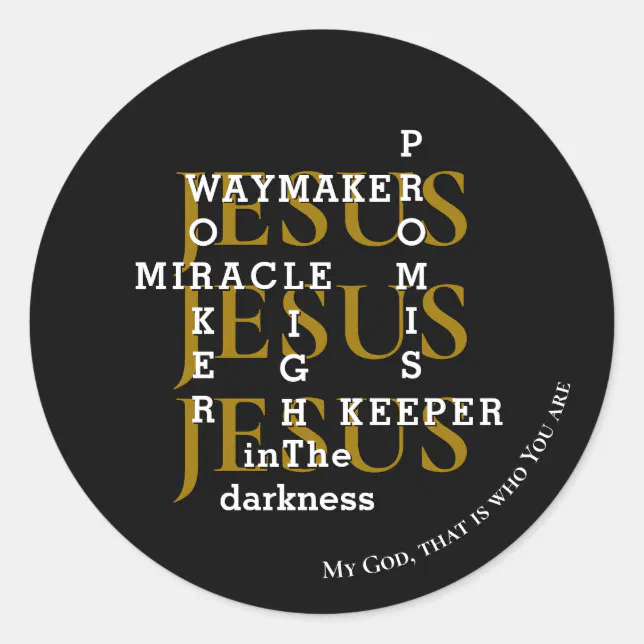 Christian JESUS Waymaker Classic Round Sticker | Zazzle
