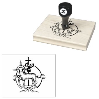 Christian Lamb of God Cross Pax Icon Rubber Stamp | Zazzle