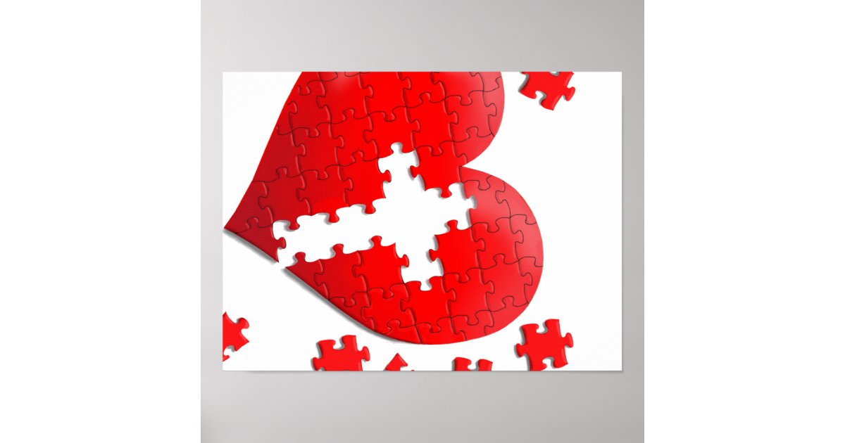 Christian love heart jigsaw puzzle poster | Zazzle