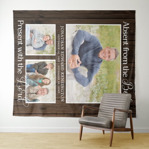 Christian Memorial Funeral Photo Remembrance Tapestry | Zazzle