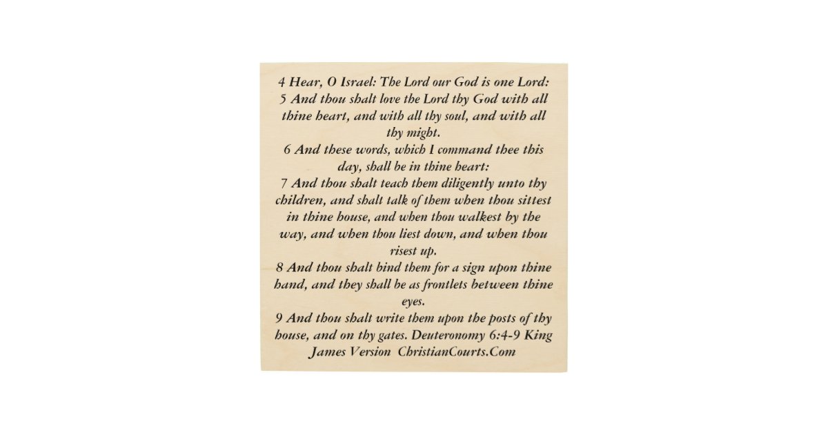 Christian Mezuzah Deuteronomy Door Post Wood Wall Art | Zazzle