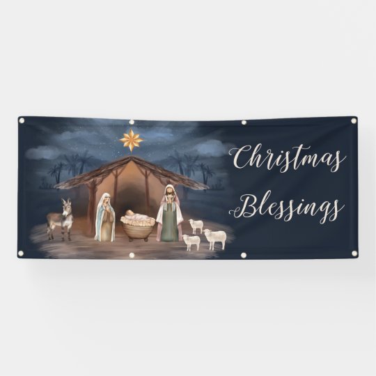 Christian Nativity Christmas Banner | Zazzle.com