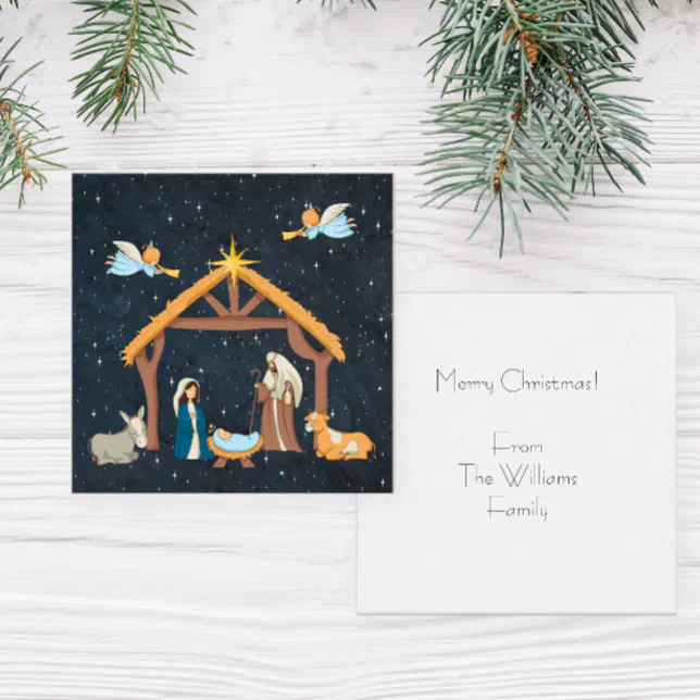 Christian Nativity Christmas Note Card | Zazzle
