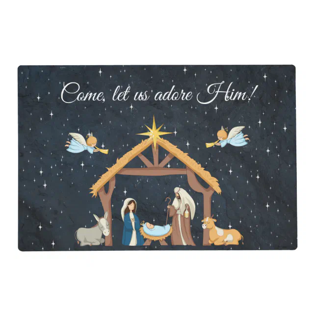 Christian Nativity Christmas Placemat | Zazzle