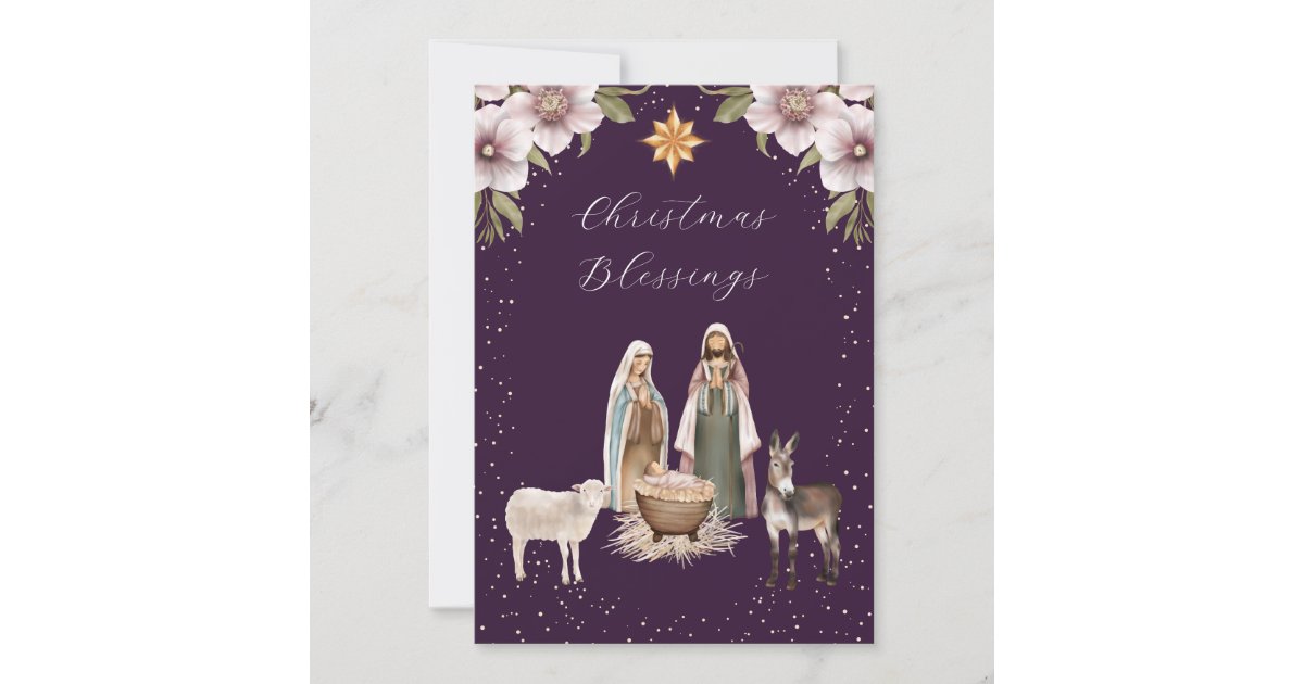 Christian Nativity Scene Baby Jesus Christmas Card | Zazzle