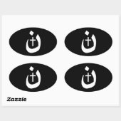 Christian Nazarene Cross Spiritual Oval Sticker | Zazzle