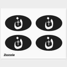 Christian Nazarene Cross Spiritual Oval Sticker | Zazzle