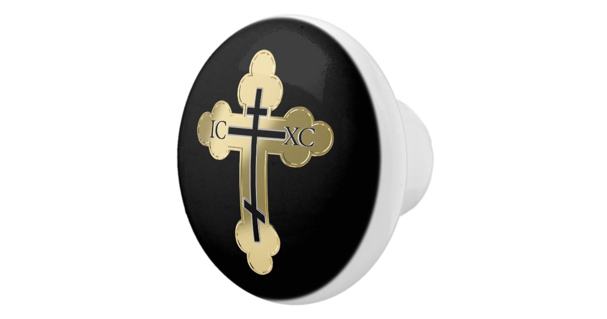 Christian orthodox cross ceramic knob | Zazzle