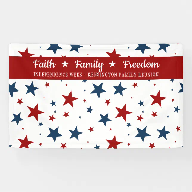 Christian Patriotic Stars Backdrop Banner | Zazzle