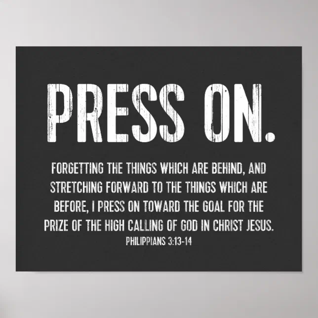 Christian Poster Bible, Philippians 3:13-14 | Zazzle