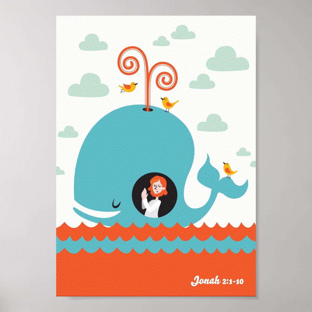 Christian Poster Bible Story Jonah And The Whale | Zazzle