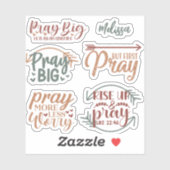 Christian Prayer Modern Typography Praying Quotes Sticker | Zazzle