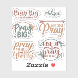 Christian Prayer Modern Typography Praying Quotes Sticker | Zazzle