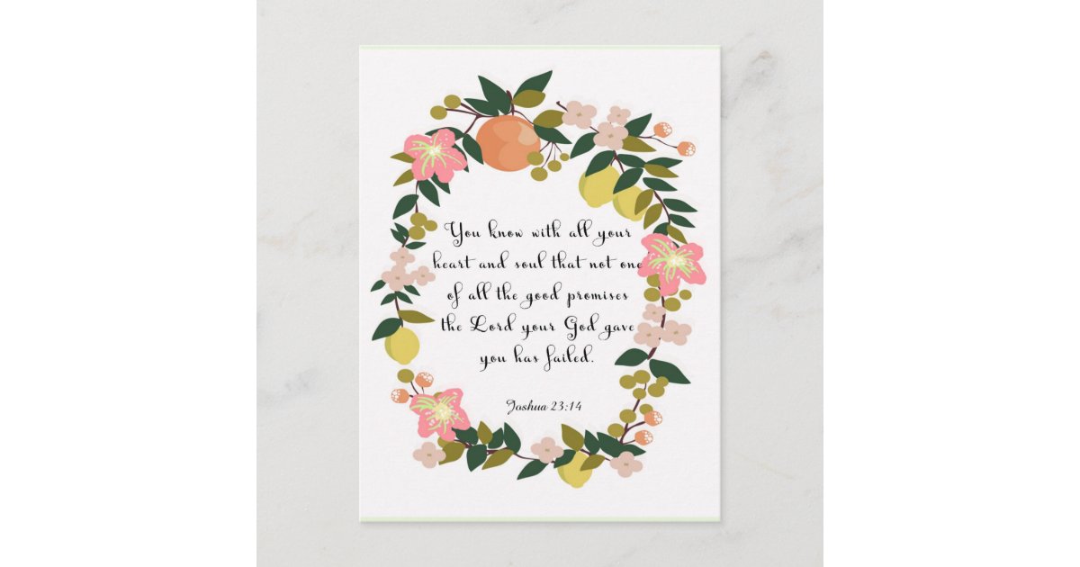 Christian Quote Art - Joshua 23:14 Postcard | Zazzle
