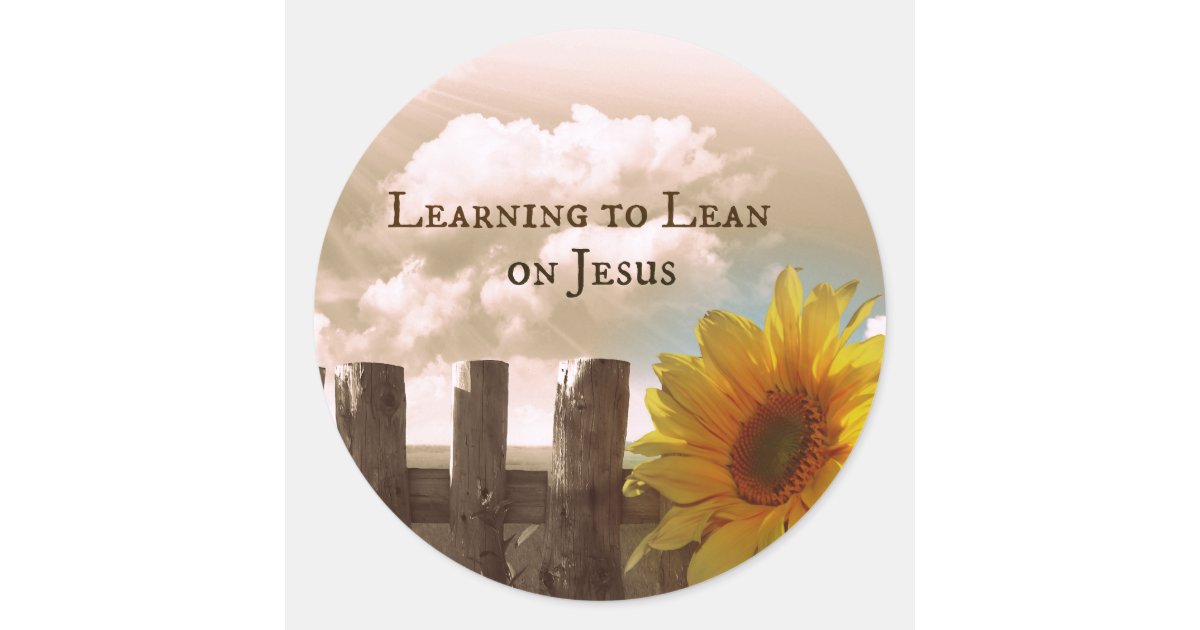 Christian Quote: Learning to Lean on Jesus Classic Round Sticker | Zazzle