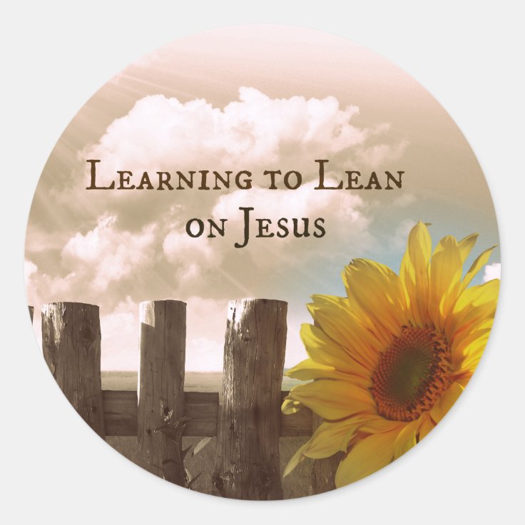 Christian Quote: Learning to Lean on Jesus Classic Round Sticker | Zazzle
