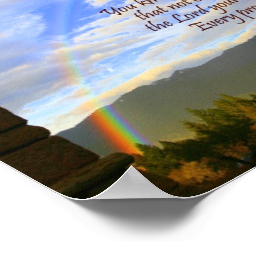 Christian Rainbow Poster with Bible Verse | Zazzle