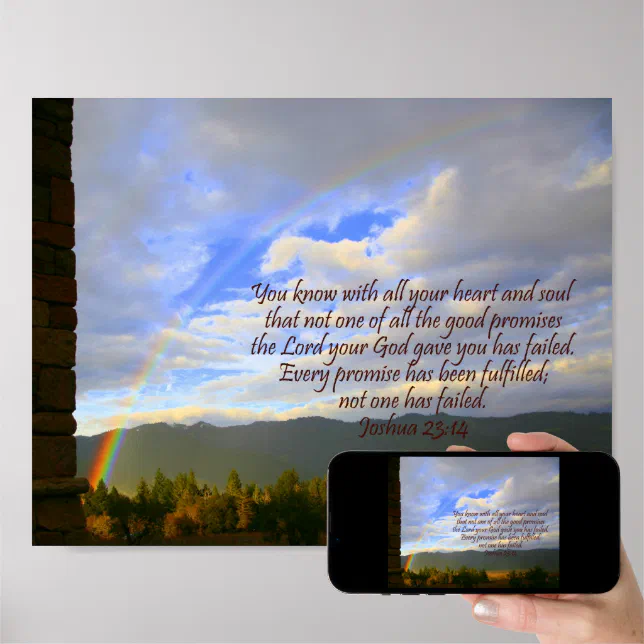 Christian Rainbow Poster with Bible Verse | Zazzle