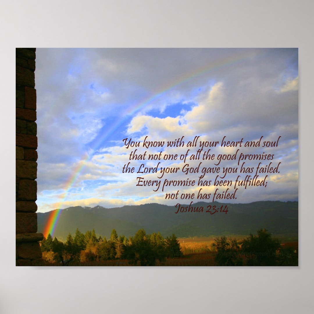 Christian Rainbow Poster with Bible Verse | Zazzle