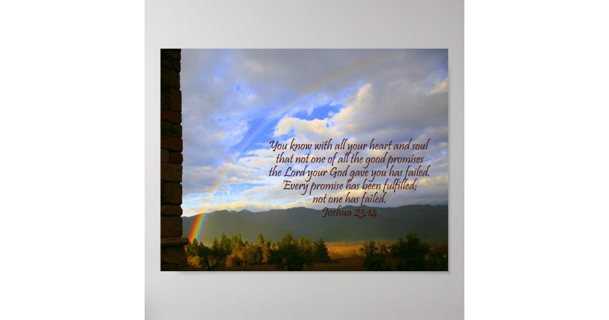 Christian Rainbow Poster with Bible Verse | Zazzle