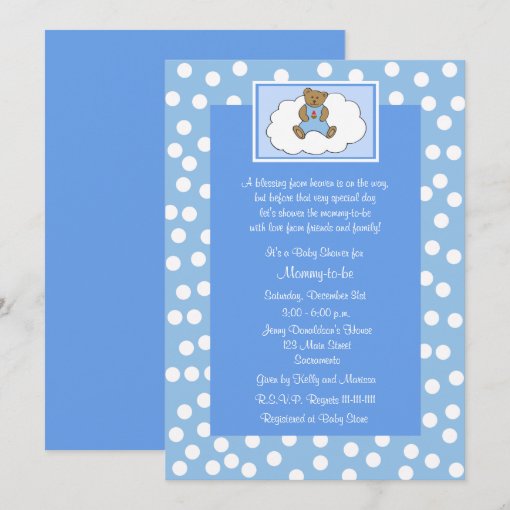 Christian Religious Baby Shower Invitation Blue | Zazzle