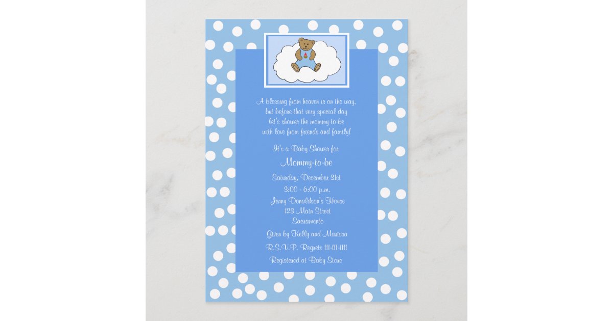 Christian Religious Baby Shower Invitation Blue | Zazzle.com
