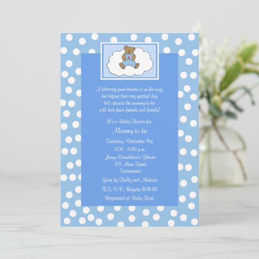 Christian Religious Baby Shower Invitation Blue | Zazzle