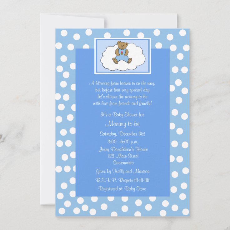 Christian Religious Baby Shower Invitation Blue | Zazzle