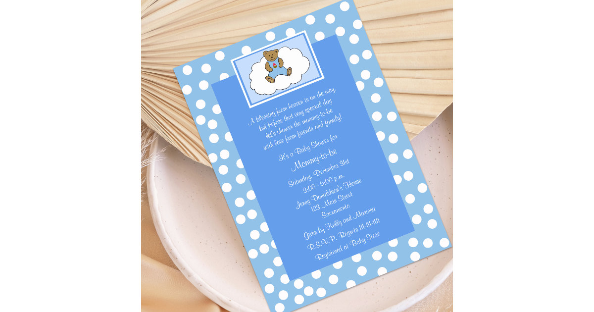 Christian Religious Baby Shower Invitation Blue | Zazzle