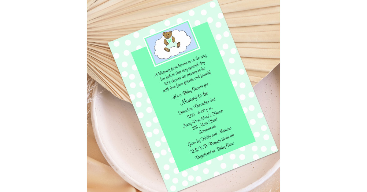 Christian Religious Baby Shower Invitation Green | Zazzle Christian Religious Baby Shower Invitation Green | Zazzle