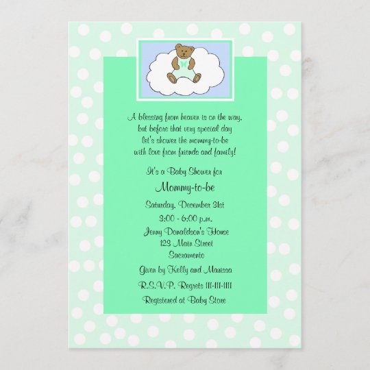 Christian Religious Baby Shower Invitation Green | Zazzle.com