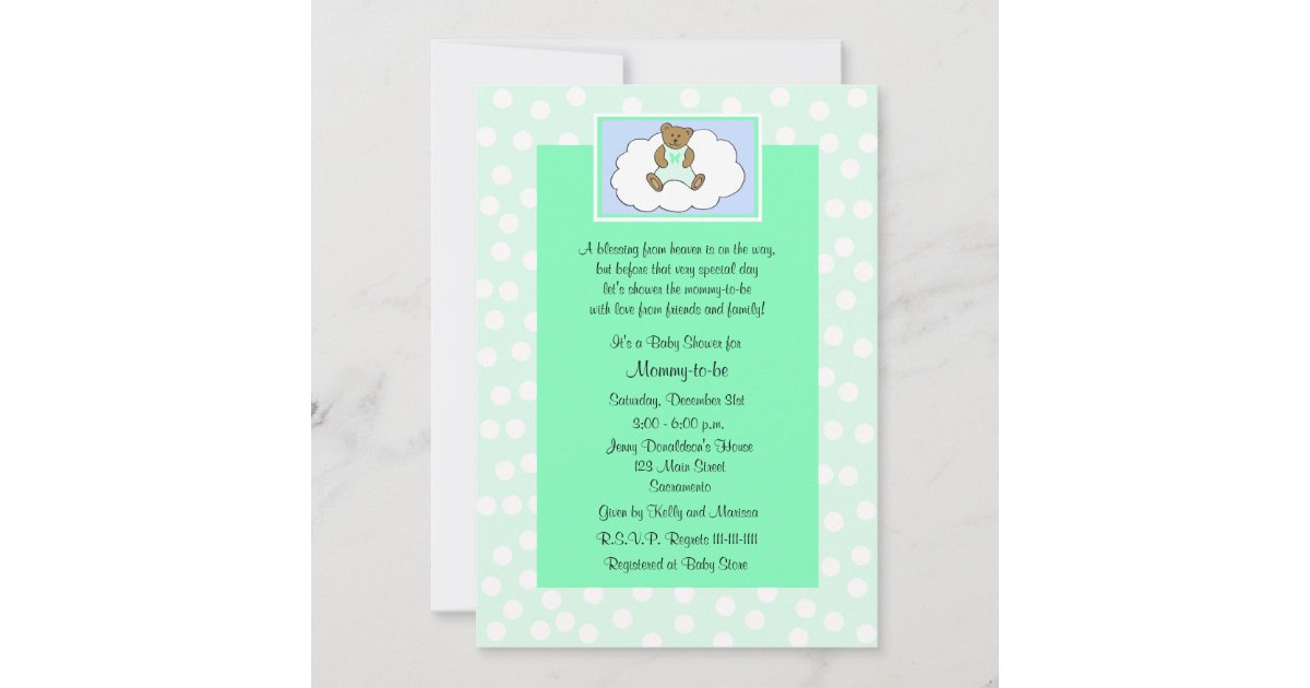 Christian Religious Baby Shower Invitation Green | Zazzle