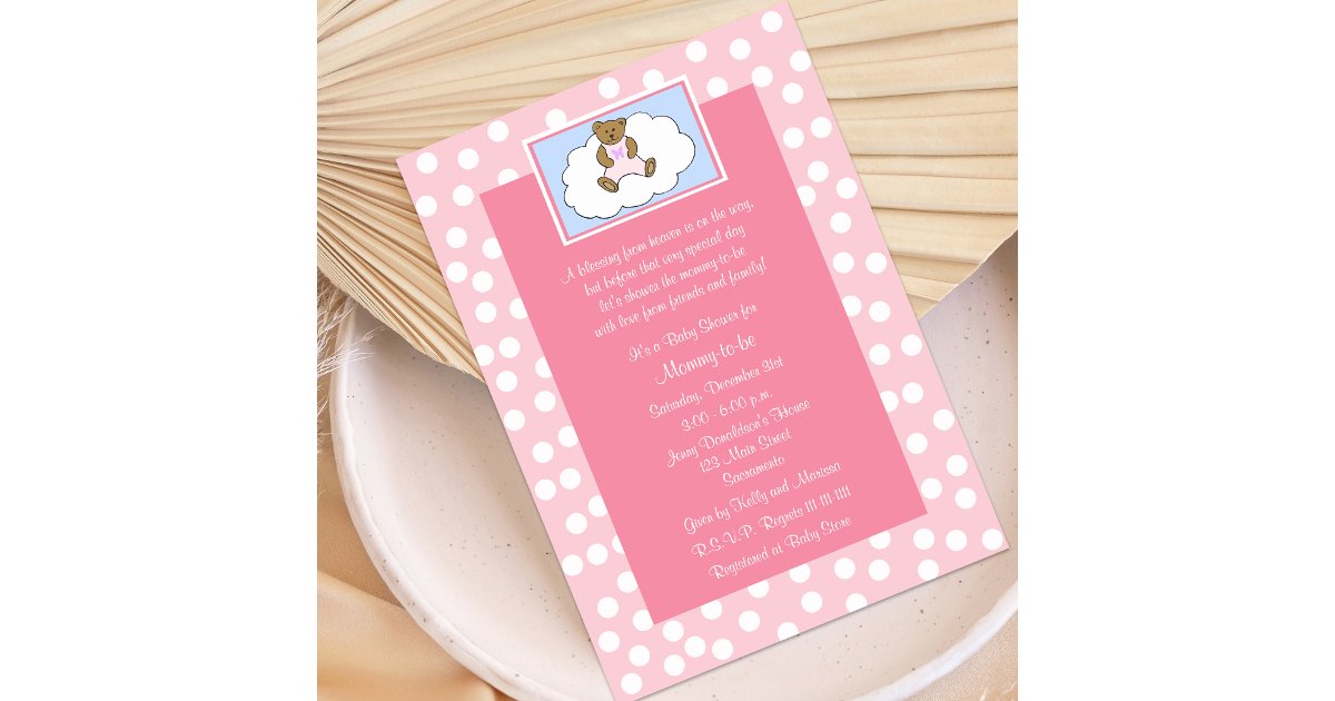 Christian Religious Baby Shower Invitation Pink | Zazzle