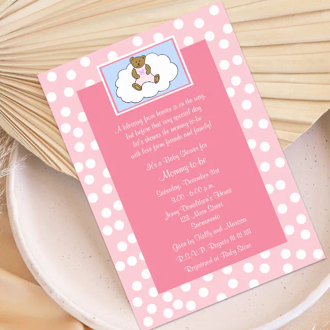 Christian Religious Baby Shower Invitation Pink | Zazzle