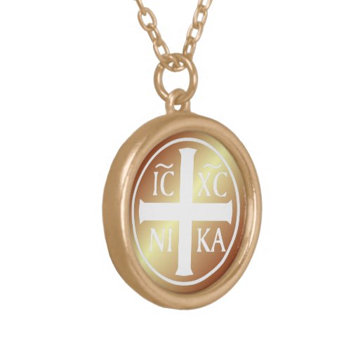 Christian Religious Icon ICXC NIKA Christogram Gold Plated Necklace ...