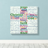 Christian Religious Word Art Cross Canvas Print | Zazzle