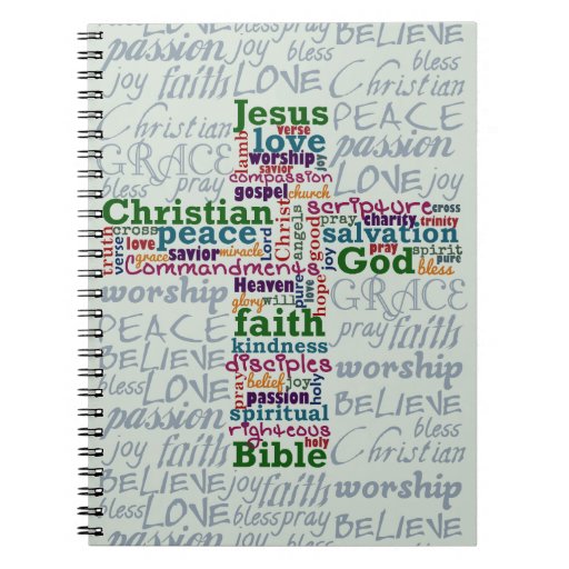 Christian Religious Word Art Cross Journals | Zazzle