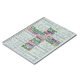Christian Religious Word Art Cross Notebook | Zazzle