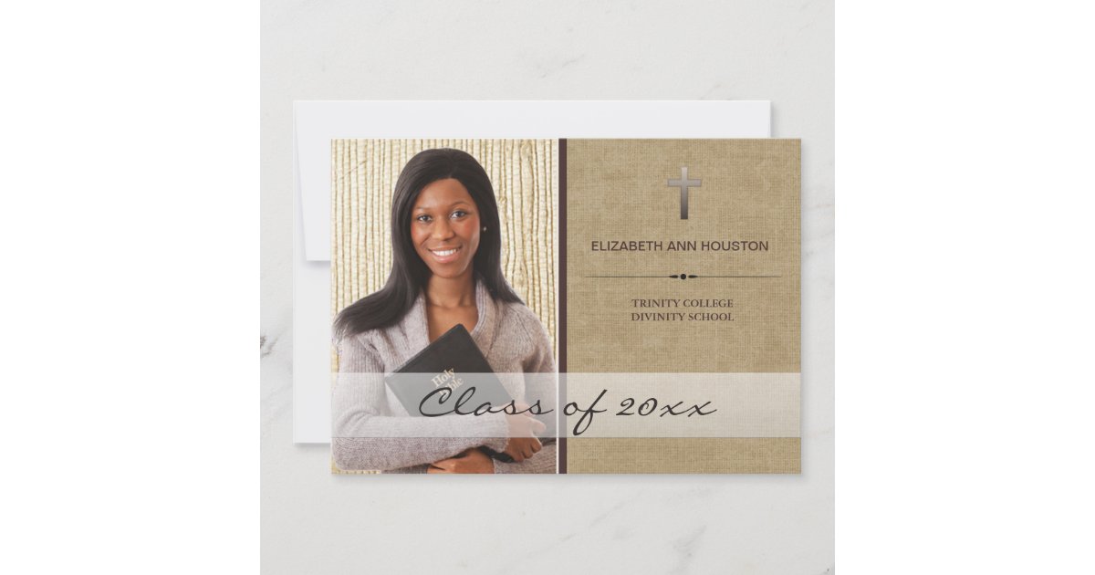 Christian School Graduation Photo Announcement | Zazzle