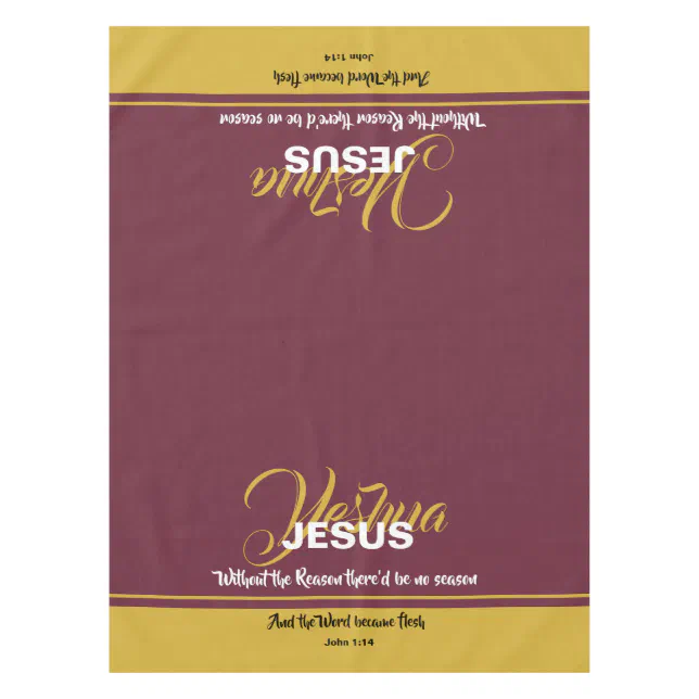 Christian Scripture JESUS REASON SEASON Christmas Tablecloth | Zazzle