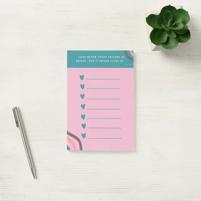 Christian Scripture Love Heart Reminder Post-it Notes | Zazzle