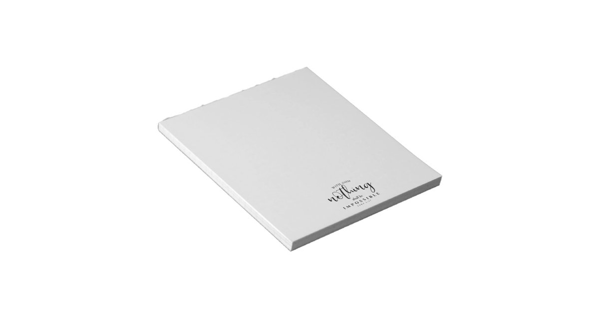 Christian Scripture Nothing shall be Impossible Notepad | Zazzle Christian Scripture Nothing shall be Impossible Notepad | Zazzle