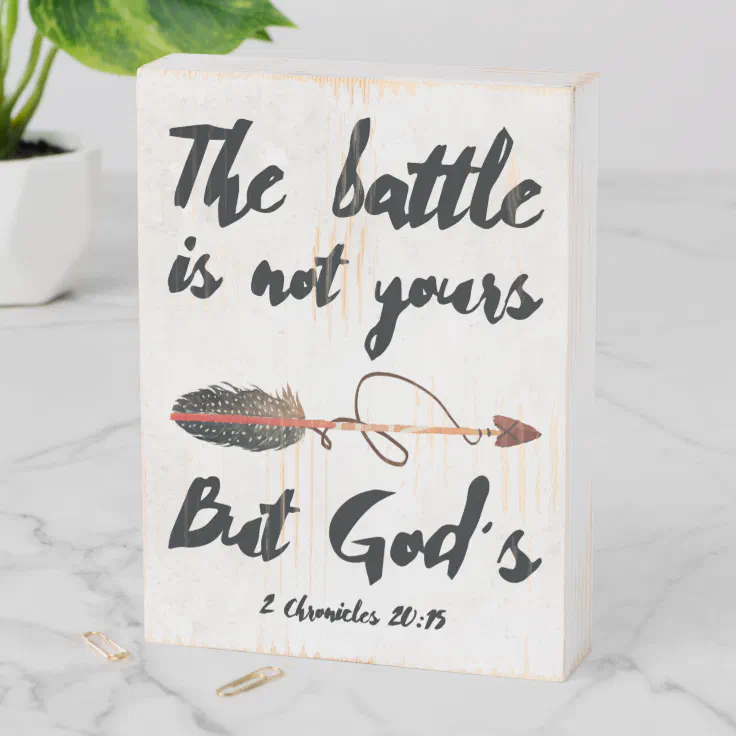 Christian Scripture Wall Art | Battle Art Wooden Box Sign | Zazzle