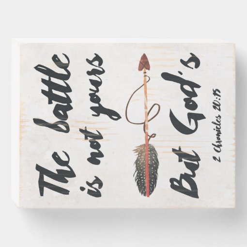 Christian Scripture Wall Art | Battle Art Wooden Box Sign | Zazzle