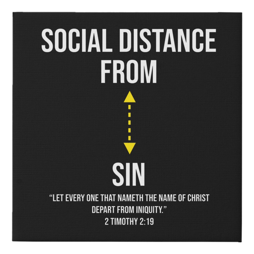Christian Social Distance from Sin Faux Canvas Print | Zazzle