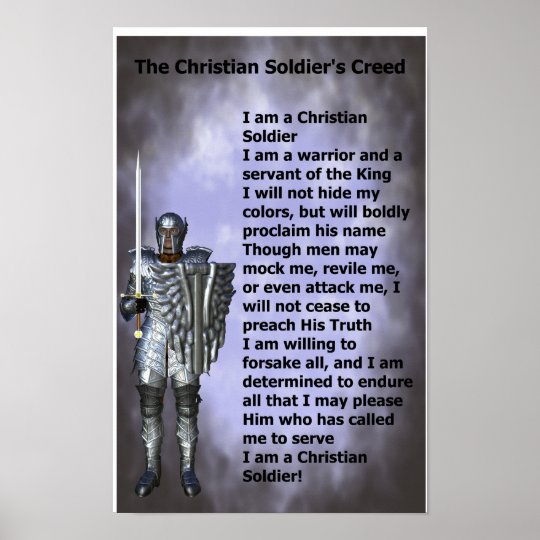 Christian Soldiers Creed Poster | Zazzle.com